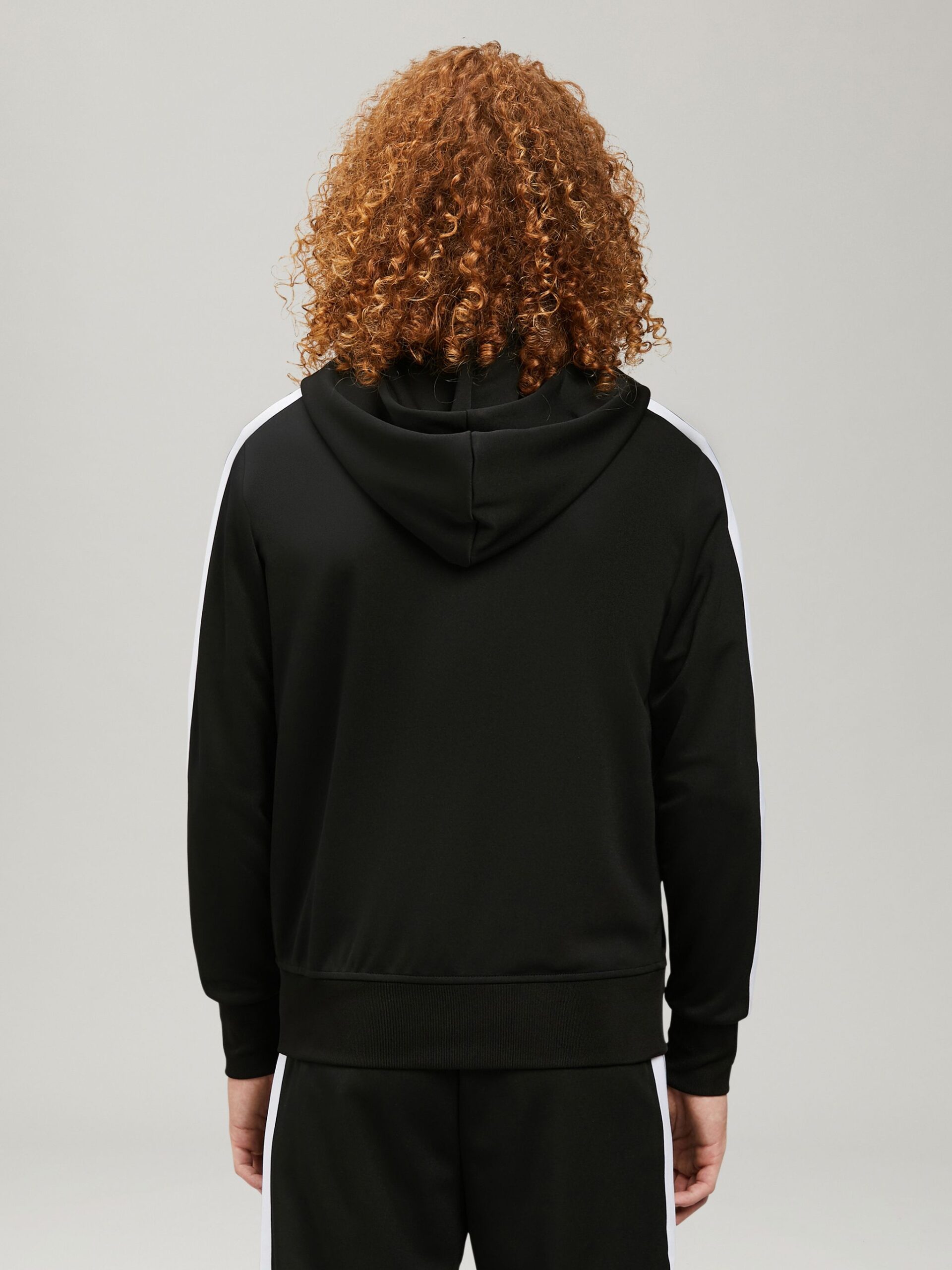 BLACK HOODY TRACK JACKET - Helga Design