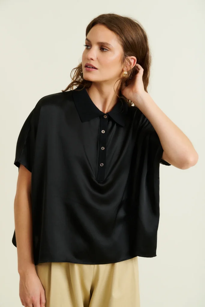 ISABELLE SILK POLO - Helga Design