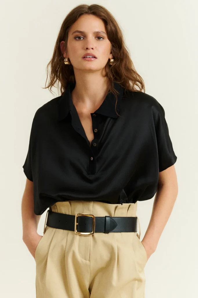 ISABELLE SILK POLO - Helga Design